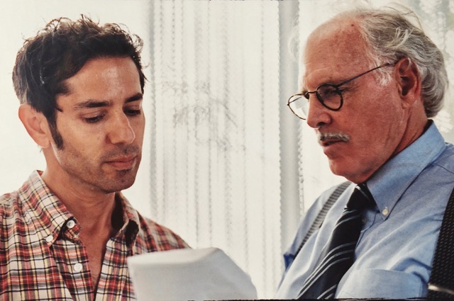 Discussing a scene with Bruce Dern on the set of The Glass House » We ...
